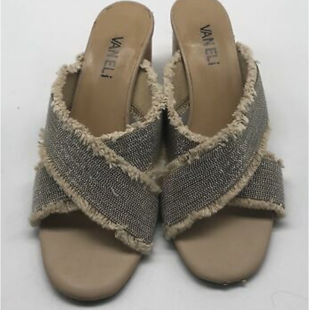 Vaneli Choux Slide Sandal Heel In Natural Sz 7m - Gem